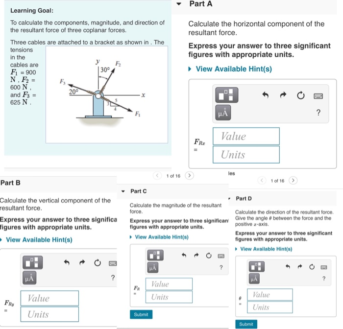 Solved - Part A Learning Goal: To calculate the components, | Chegg.com