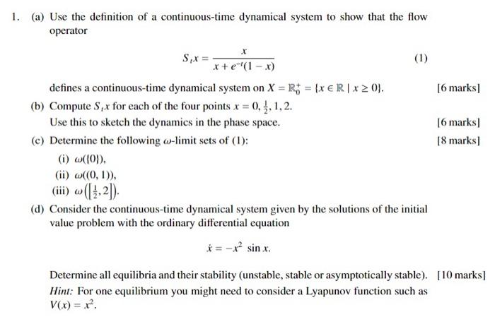 1. (a) Use the definition of a continuous-time | Chegg.com