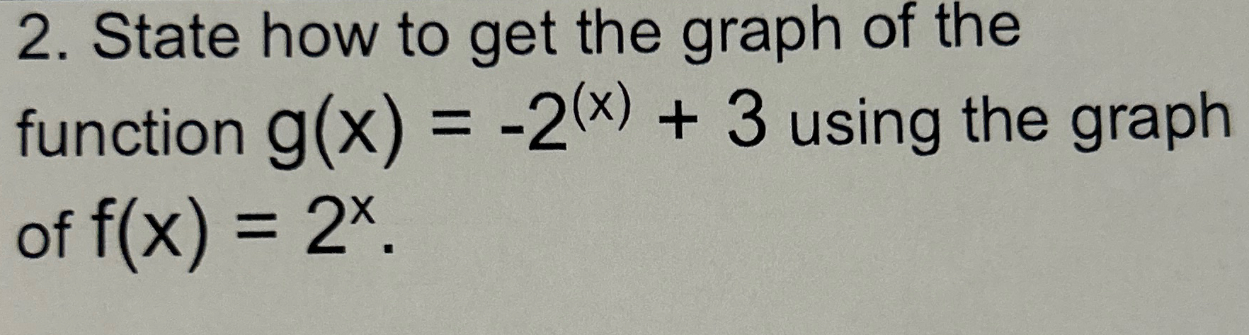 Solved State how to get the graph of the function | Chegg.com