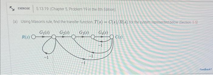 Solved (a) Using Masons rule, find the transfer function, | Chegg.com