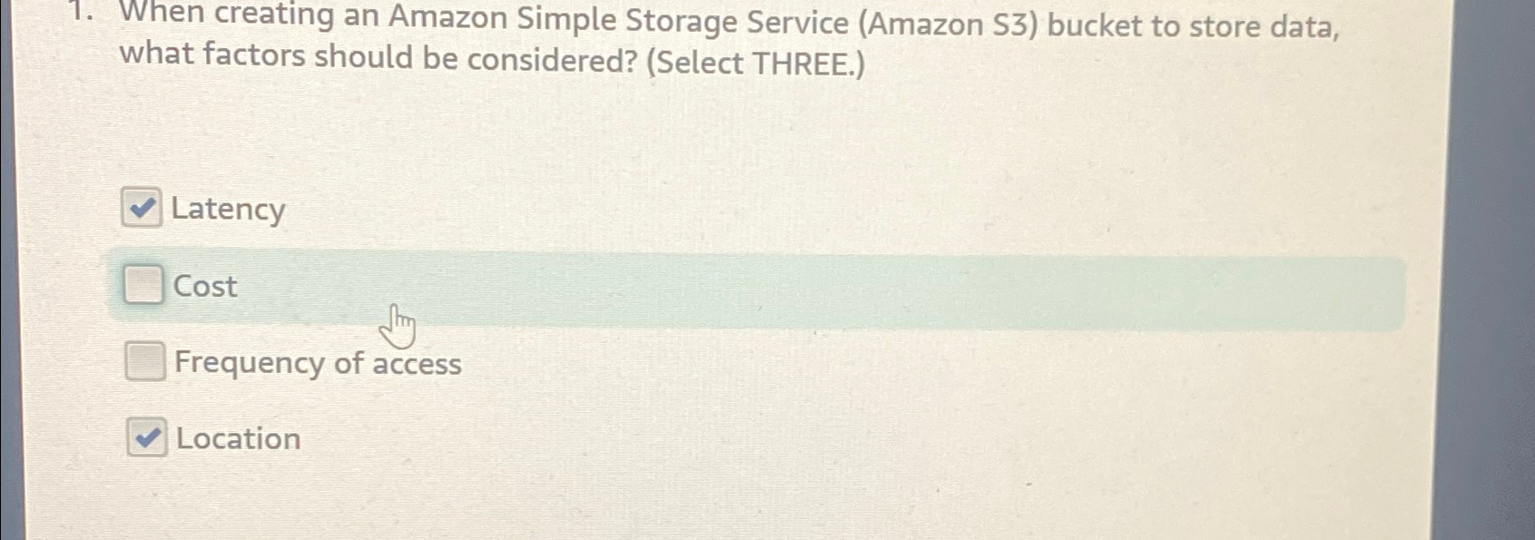 Solved When creating an Amazon Simple Storage Service | Chegg.com