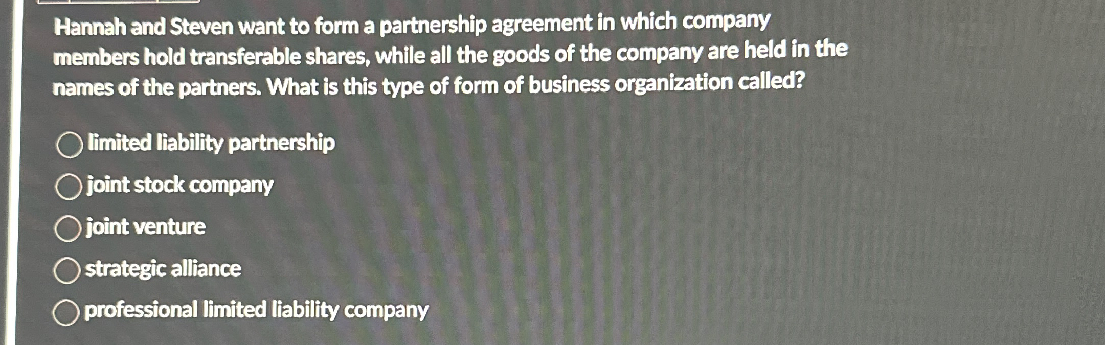 Solved Hannah and Steven want to form a partnership | Chegg.com