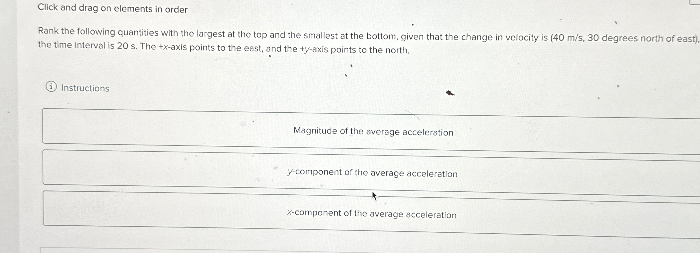 Solved Click and drag on elements in orderRank the following | Chegg.com