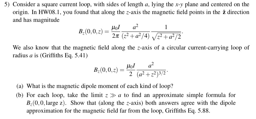 Solved Consider a square current loop, with sides of length | Chegg.com