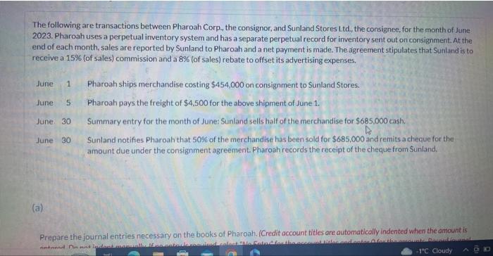 Solved The following are transactions between Pharoah Corp., | Chegg.com