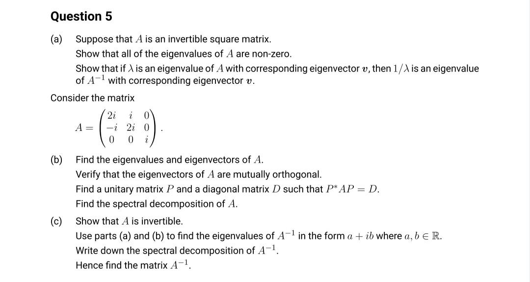 Solved (a) Suppose that A is an invertible square matrix. | Chegg.com