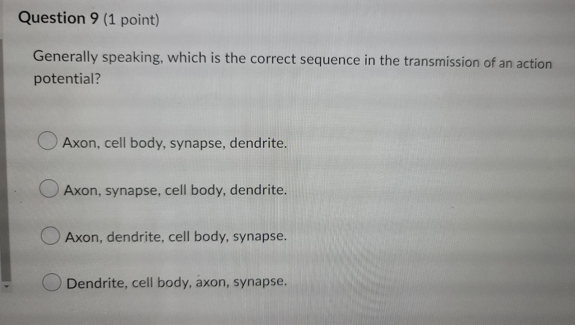 Solved Question 9 (1 point) Generally speaking, which is the | Chegg.com