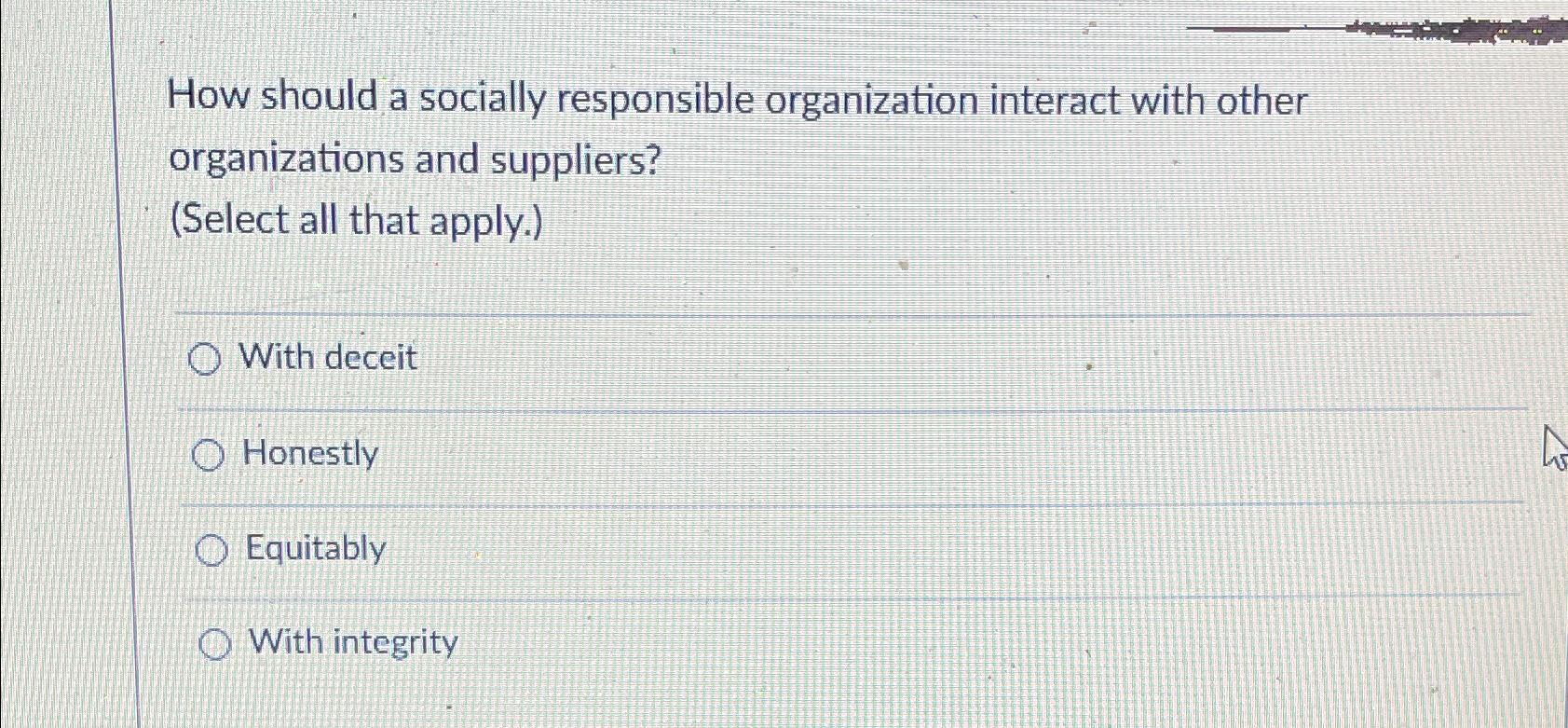 Solved How should a socially responsible organization | Chegg.com