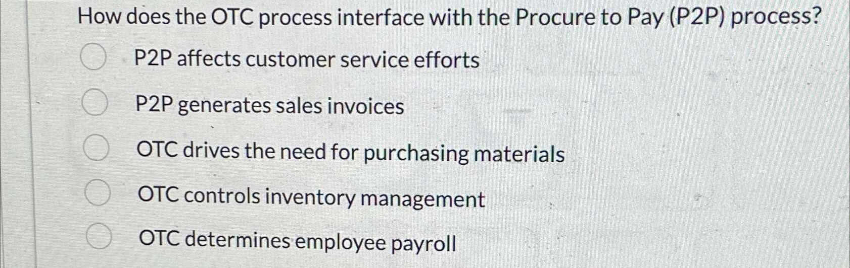 Solved How does the OTC process interface with the Procure | Chegg.com