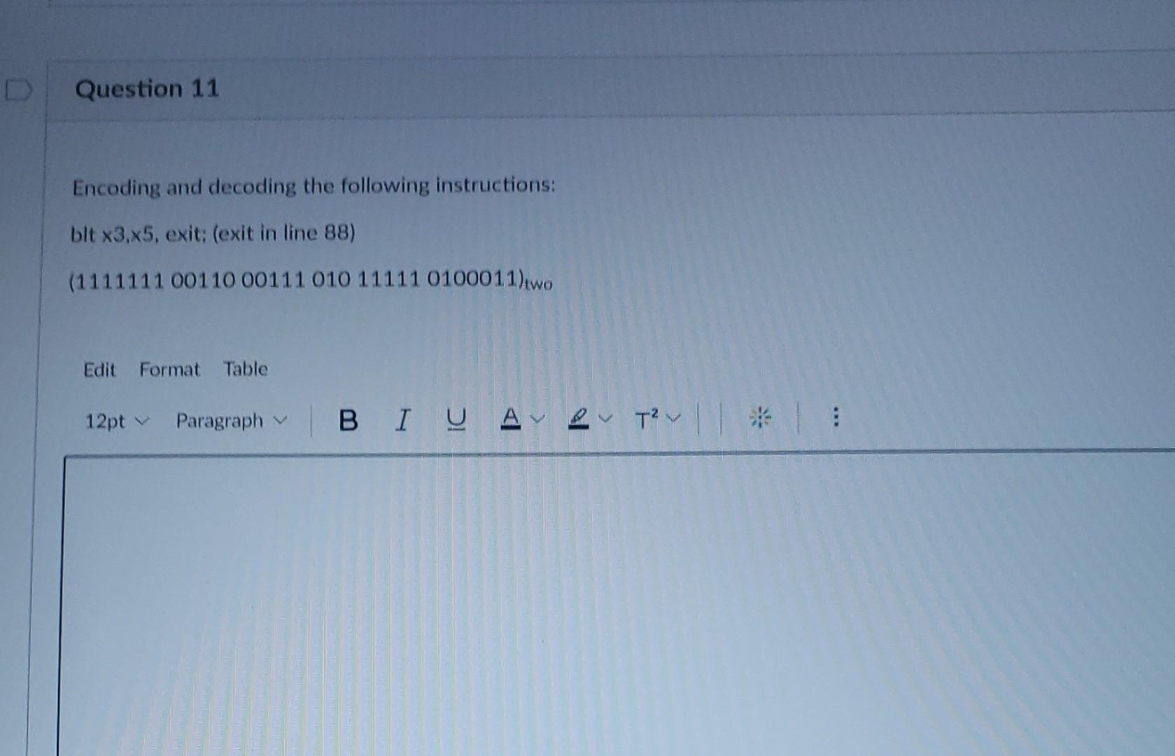 Solved Encoding and decoding the following instructions: blt | Chegg.com