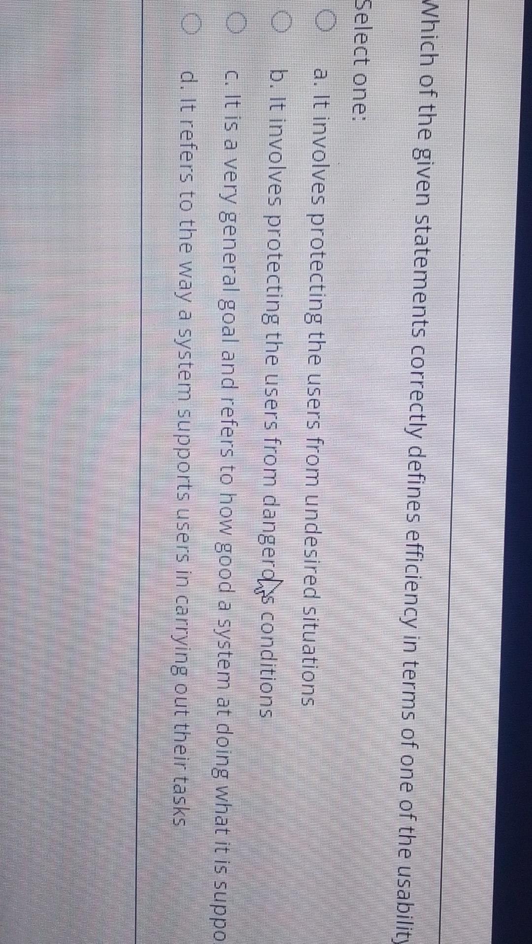 Solved Which of the given statements correctly defines | Chegg.com