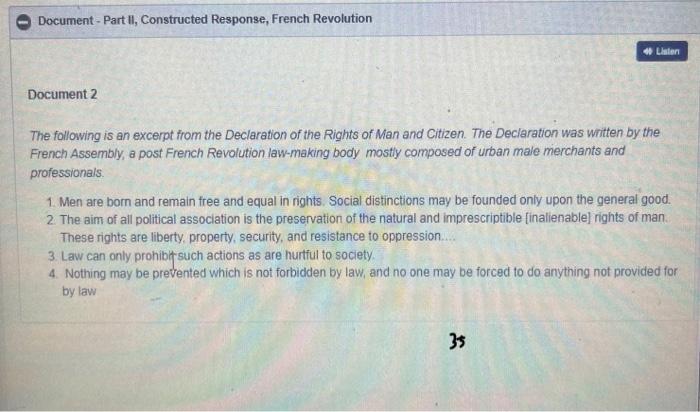 The following is an excerpt from the Declaration of | Chegg.com