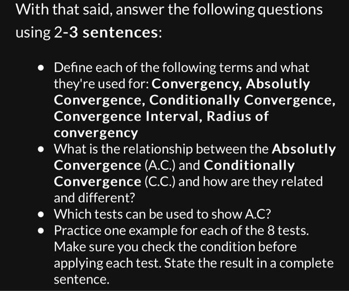 Solved With that said, answer the following questions using | Chegg.com