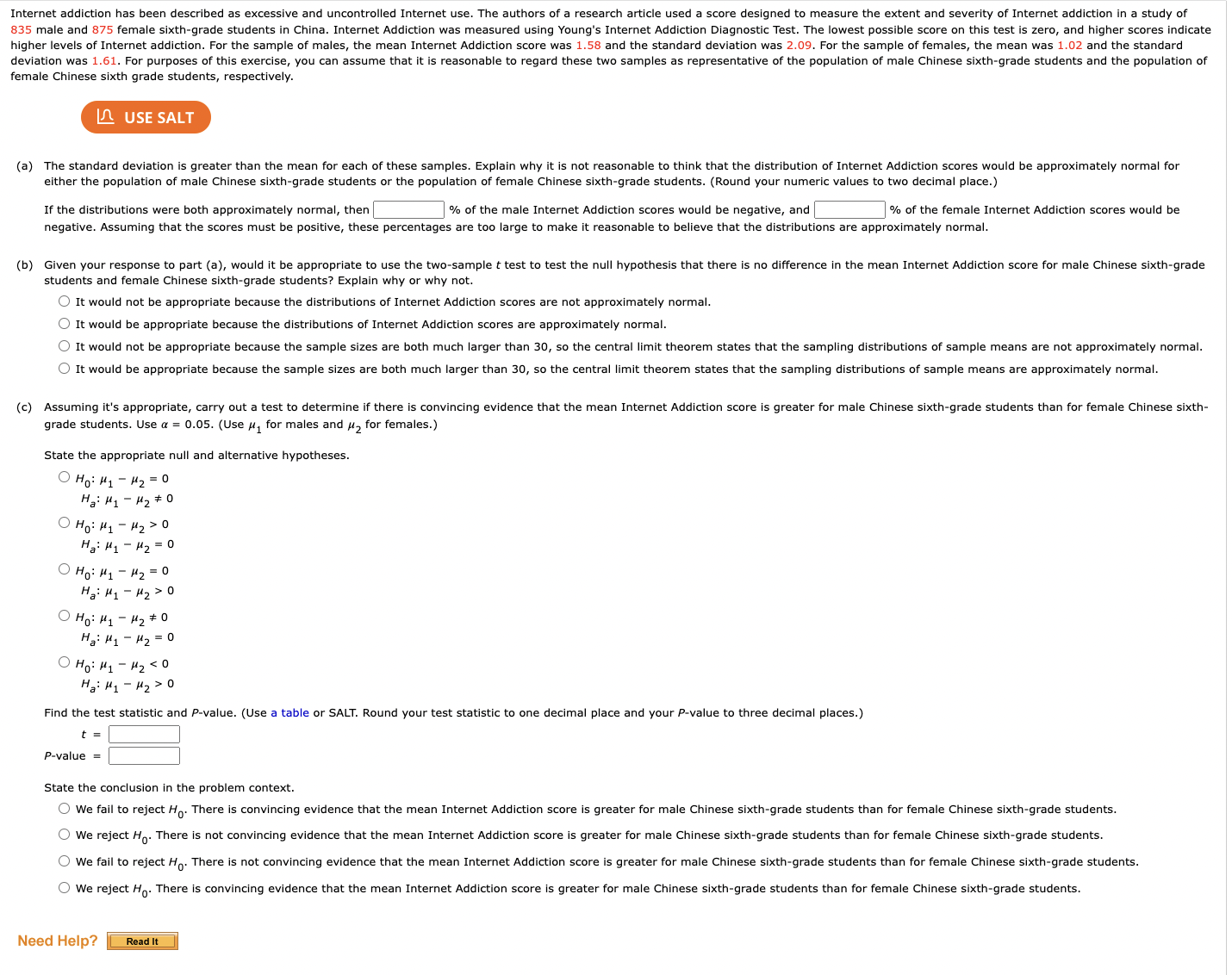 Solved female Chinese sixth grade students, | Chegg.com