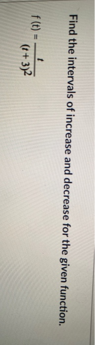 Solved Find the intervals of increase and decrease for the | Chegg.com