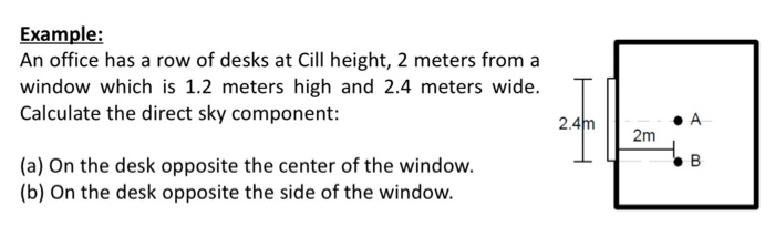 Solved Example: An office has a row of desks at Cill height, | Chegg.com