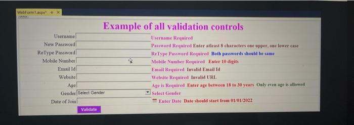Solved how to Create the page as shown in below picture. The | Chegg.com