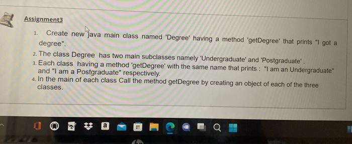 Solved 1. Assignment3 Create new java main class named | Chegg.com