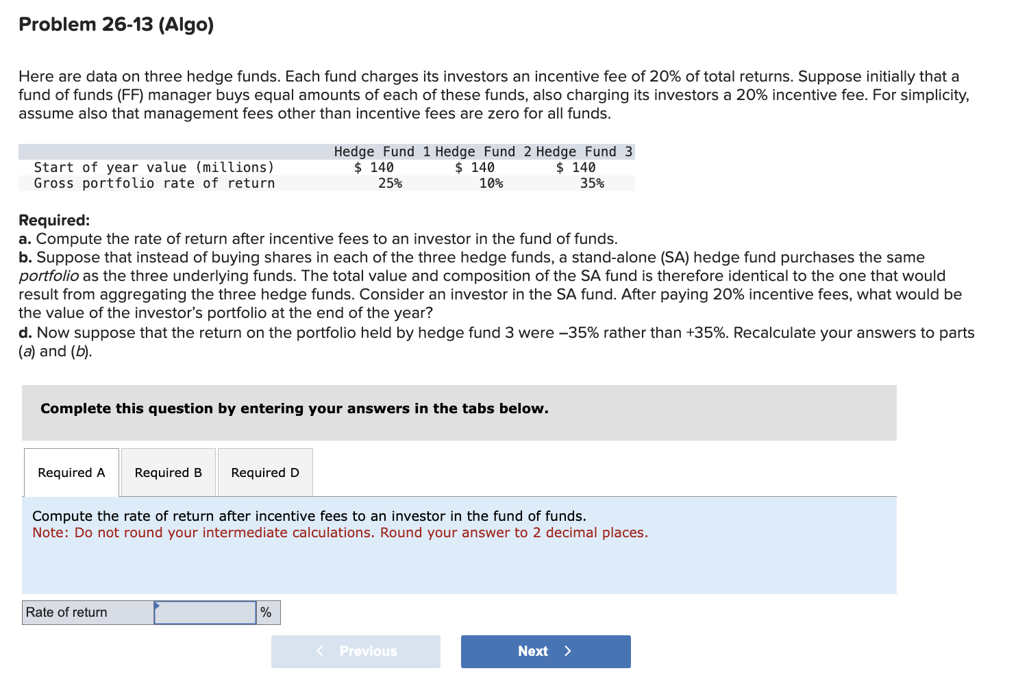 Problem 26-13 (Algo)can you please answer questions | Chegg.com