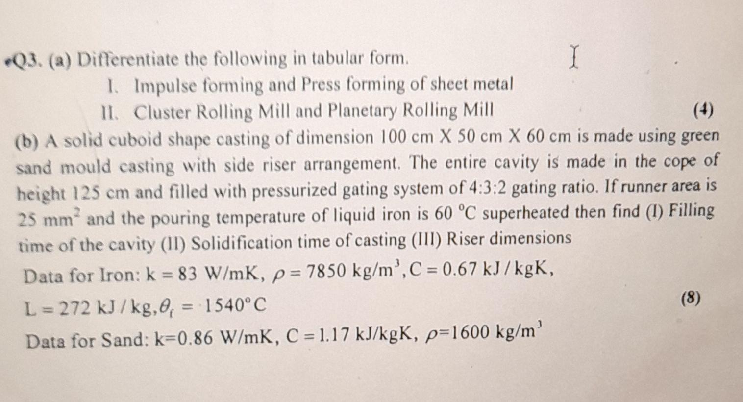 Solved Q3. (a) Differentiate the following in tabular form. | Chegg.com