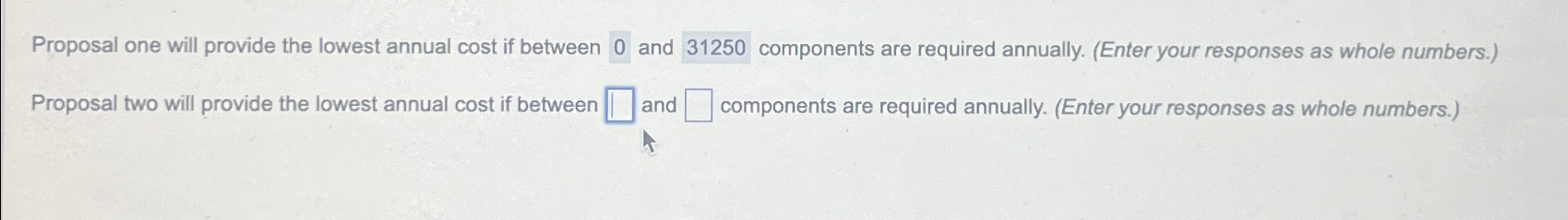 Solved Proposal one will provide the lowest annual cost if | Chegg.com