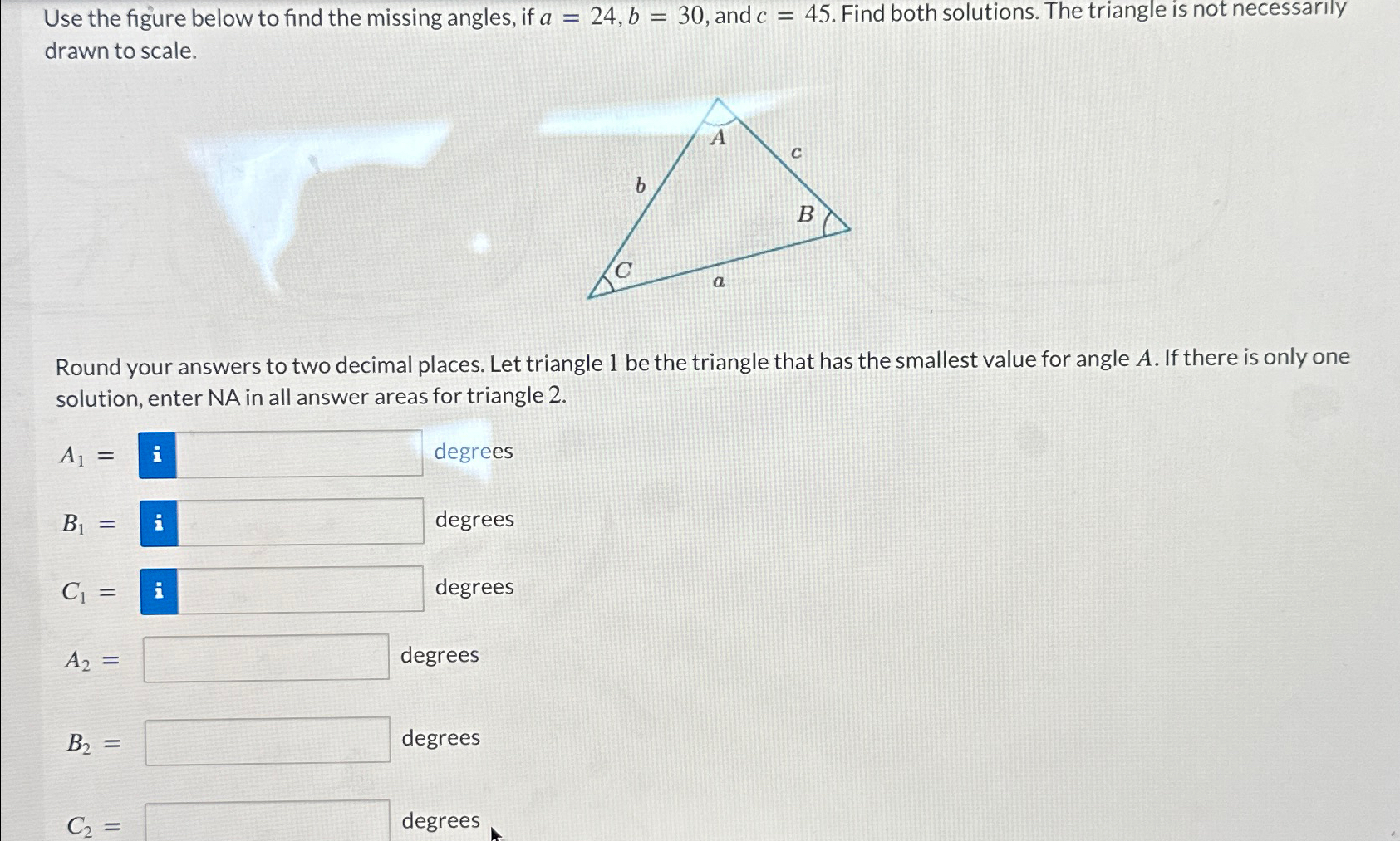 Solved Use the figure below to find the missing angles, if | Chegg.com