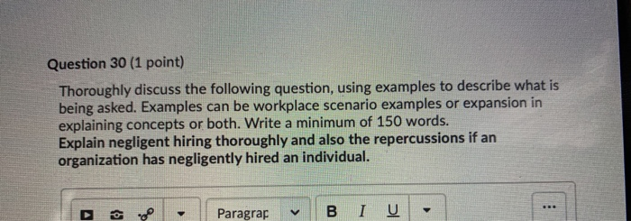 Solved Question 30 (1 point) Thoroughly discuss the | Chegg.com