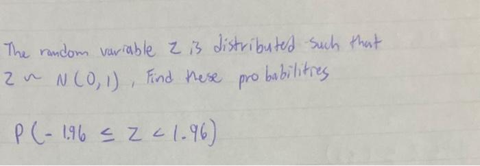 Solved The random variable z is distributed such that | Chegg.com