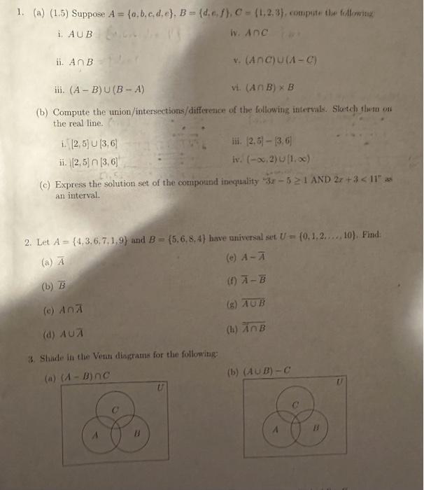 Solved 1. (a) (1.5) Suppose | Chegg.com