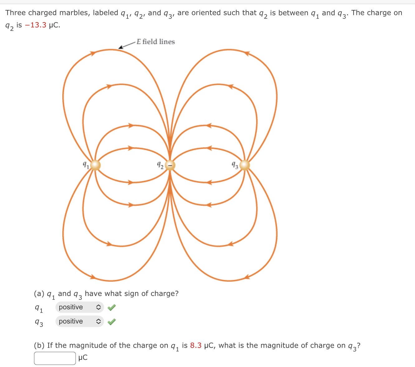 Solved Three charged marbles, labeled q1,q2, ﻿and q3, ﻿are | Chegg.com