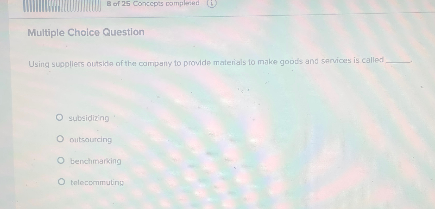 Solved Multiple Choice QuestionUsing suppliers outside of | Chegg.com