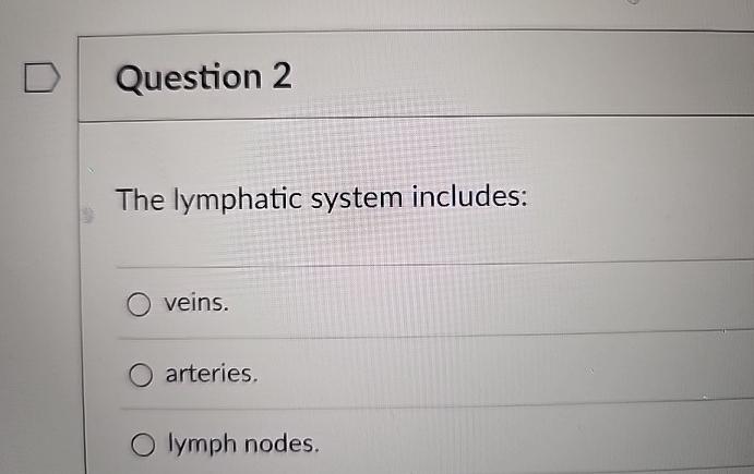 Solved Question 2The lymphatic system | Chegg.com