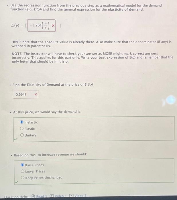 Solved Elasticity Study The goal of this activity is to use | Chegg.com