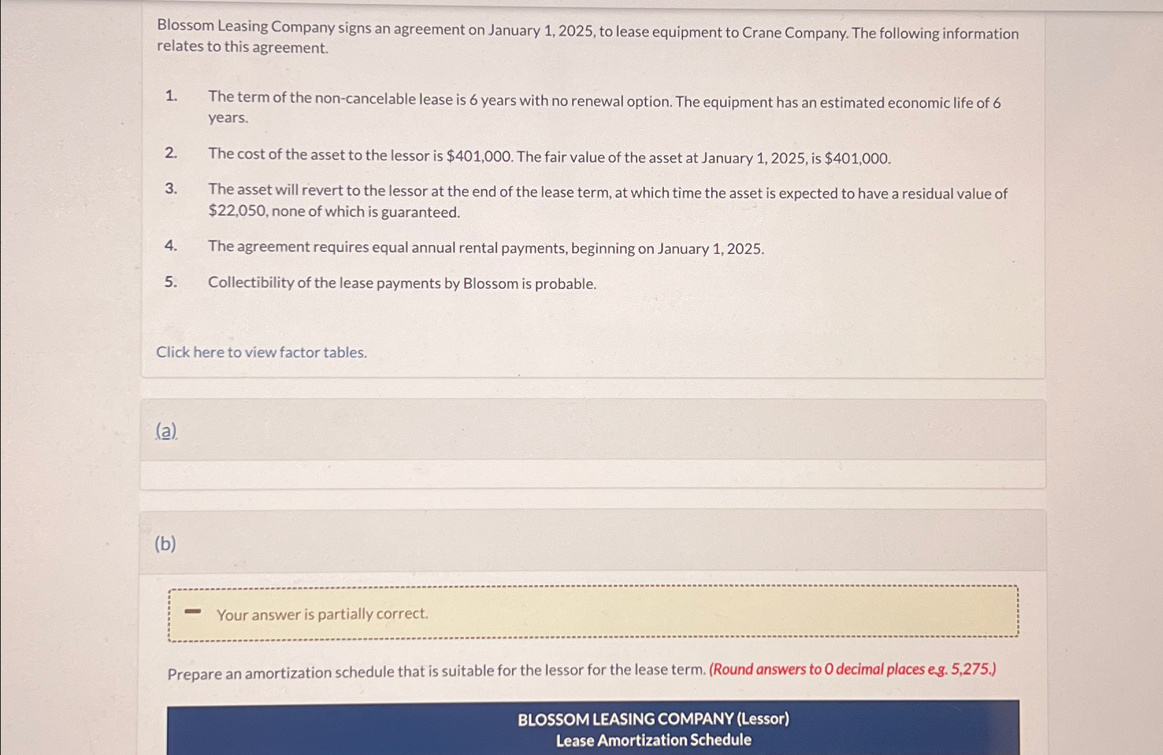 Solved Blossom Leasing Company signs an agreement on January | Chegg.com