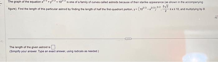 Solved The graph of the equation x = 10²/3 is one of a | Chegg.com