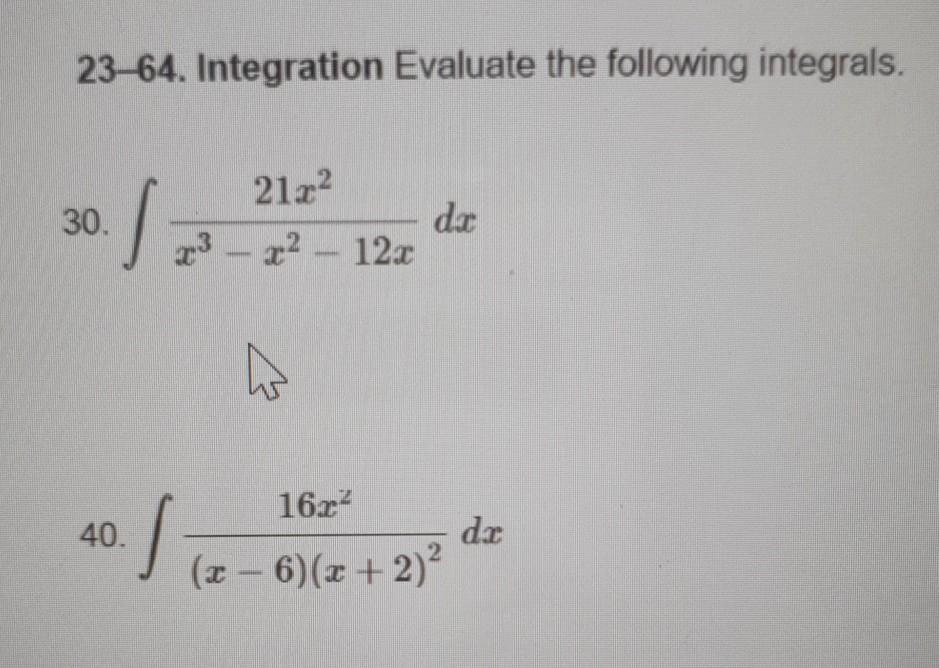 Solved 23–64. Integration Evaluate the following integrals. | Chegg.com