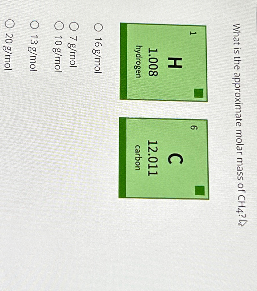 Solved What is the approximate molar mass of | Chegg.com