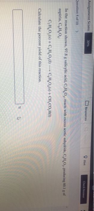 Solved Assignment Score: 30% Resources Hint Check Answer | Chegg.com