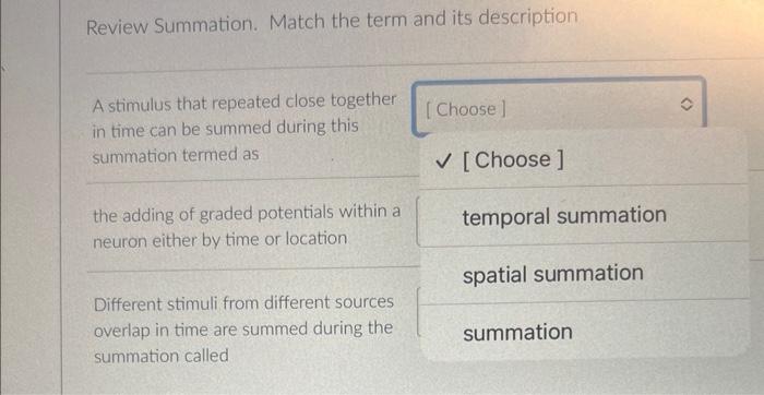 Solved Review Summation. Match the term and its description | Chegg.com
