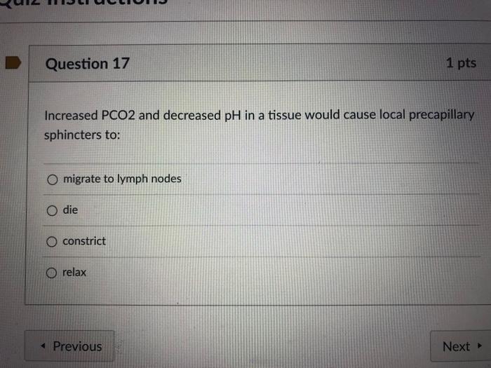 Solved Increased PCO2 and decreased pH in a tissue would | Chegg.com