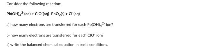 Solved Consider the following reaction: | Chegg.com