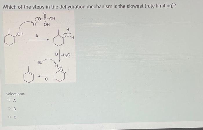 Solved Which of the steps in the dehydration mechanism is | Chegg.com