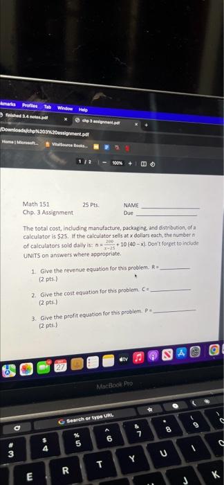 Solved kmarks Profiles Tab Window Help finished 3.4 | Chegg.com