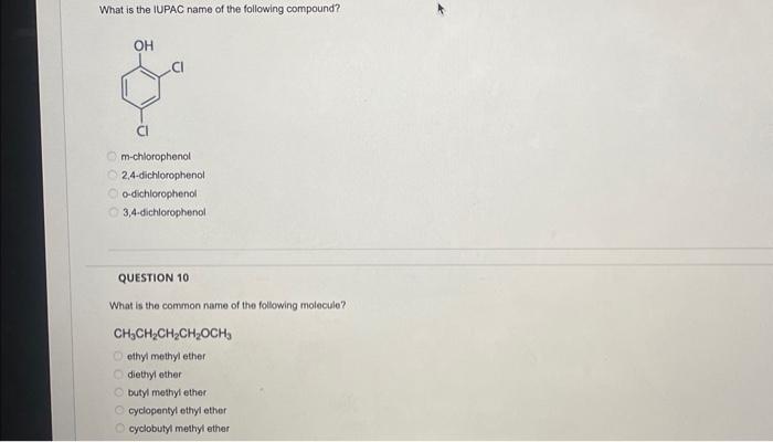 Solved What is the IUPAC name of the following compound? | Chegg.com