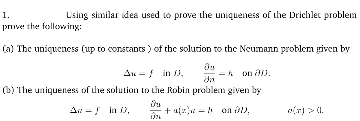 Solved Using similar idea used to prove the uniqueness of | Chegg.com