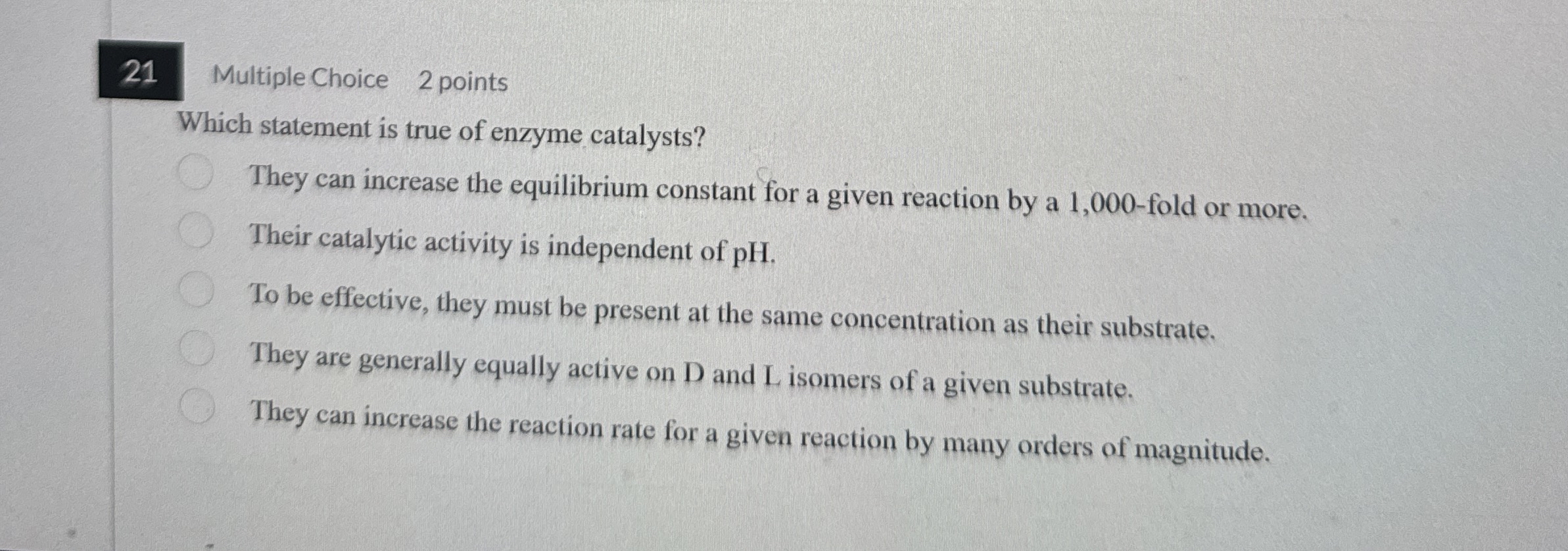 Solved 21 ﻿Multiple Choice 2 ﻿pointsWhich statement is true | Chegg.com