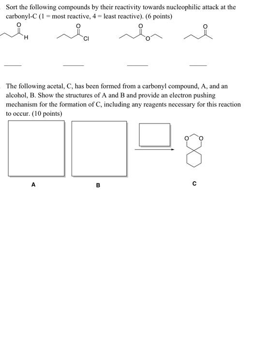 Solved Sort the following compounds by their reactivity | Chegg.com