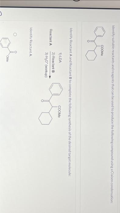 Solved Identify suitable reactants and reagents that can be | Chegg.com