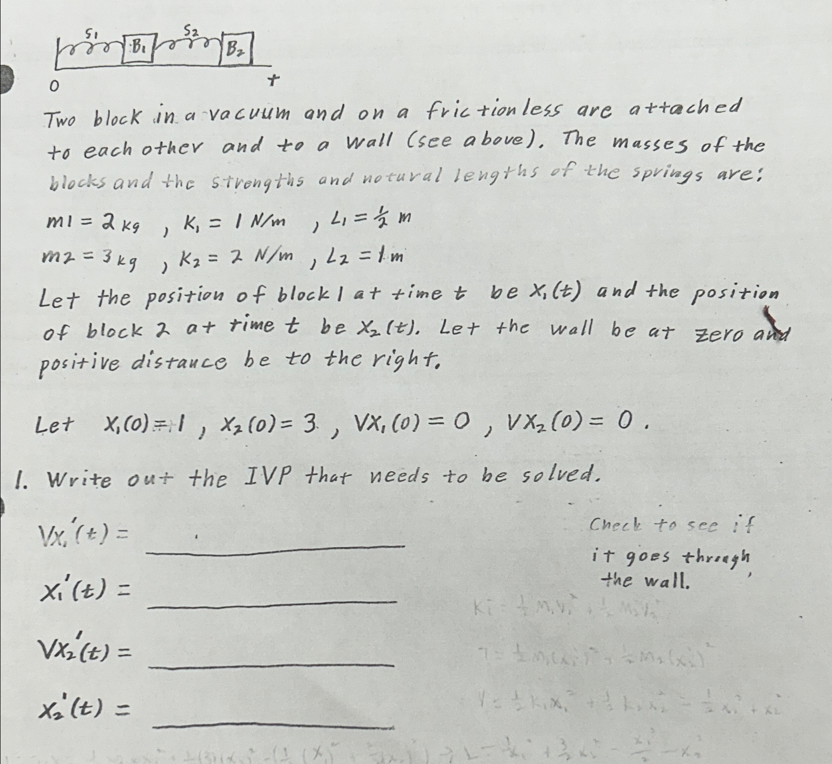 Solved Two block in a vacuum and on a frictionless are | Chegg.com