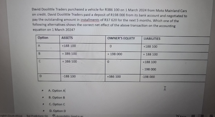 Solved David Doolittle Traders purchased a vehicle for | Chegg.com